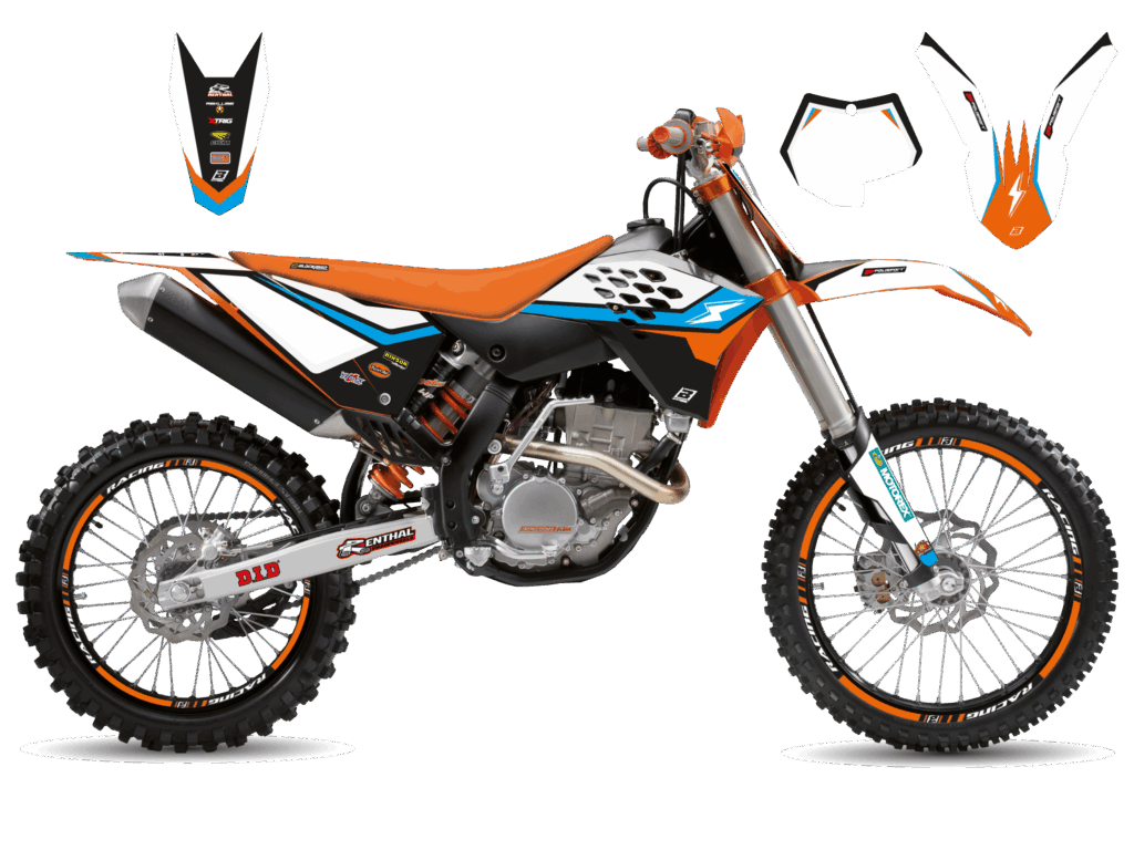 Kit Adesivi Completi di tabelle Portanumero Flash Black Ktm per SX SXF ...