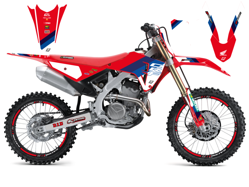 Kit Adesivi Completi di tabelle Portanumero Solid Colors Honda per CRF ...
