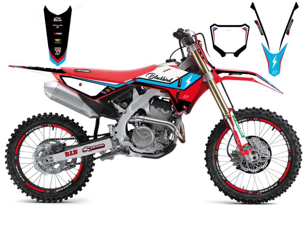 Kit Adesivi Completi di tabelle Portanumero Flash Black Honda per CRF ...
