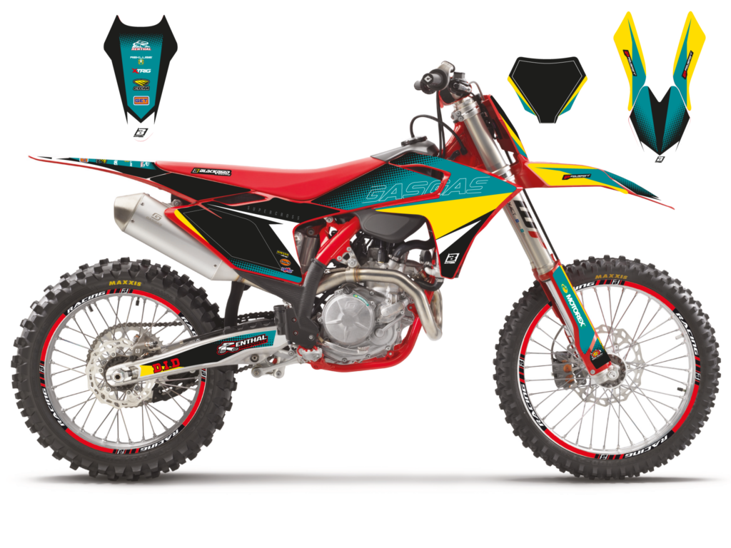 Kit Adesivi Completi di tabelle Portanumero SuperX Gas gas per EC ALL ...